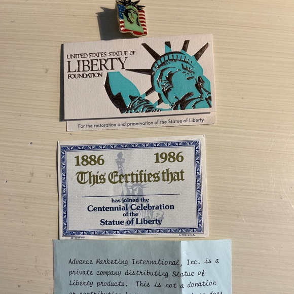 Other | Statue Of Liberty Foundation Pin | Poshmark
